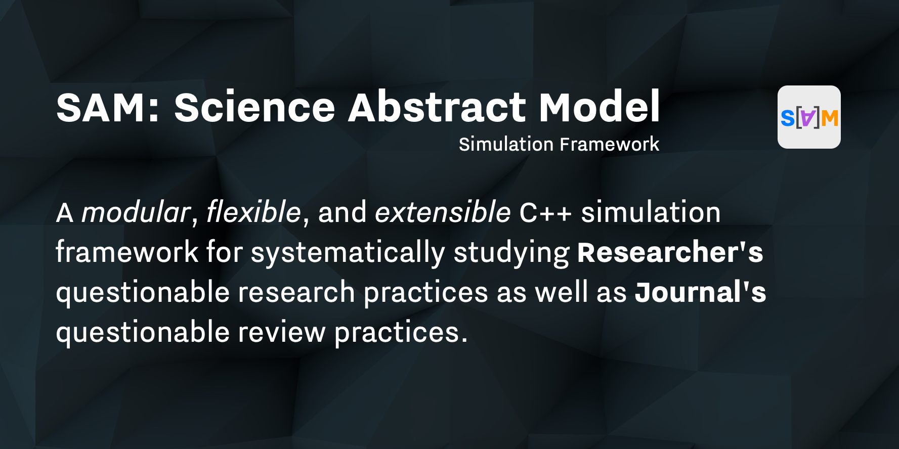 Introduction - SAM - Science Abstract Model Simulation Framework